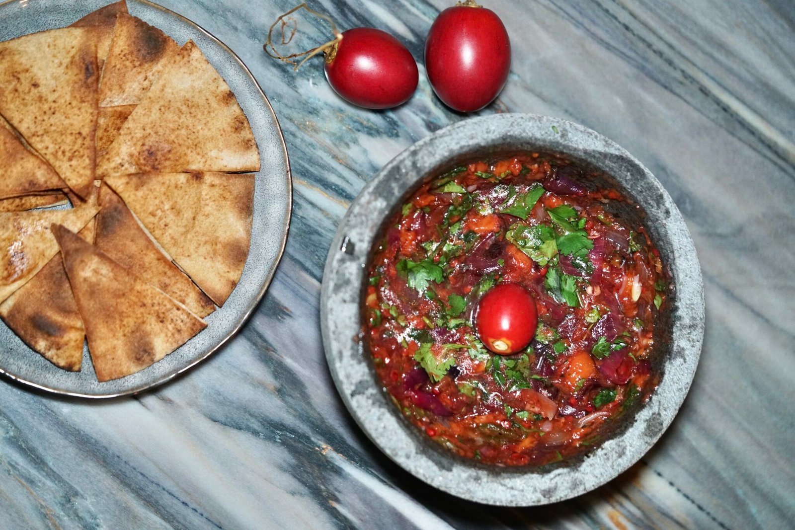 How to make Tamarillo Salsa in Molcajete - Marzi's Garden